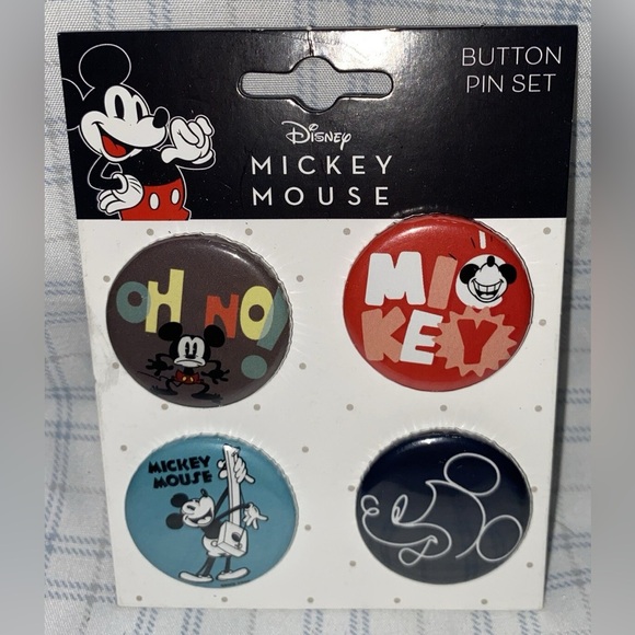 Disney | Accessories | Mickey Mouse Button Pin Collection | Poshmark